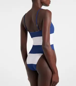 SAME Striped Swimsuit - Blue