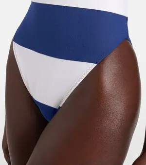 SAME Striped Swimsuit - Blue