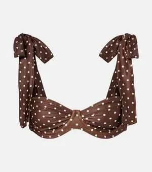 SAME Polka-dot Bikini Top - Brown
