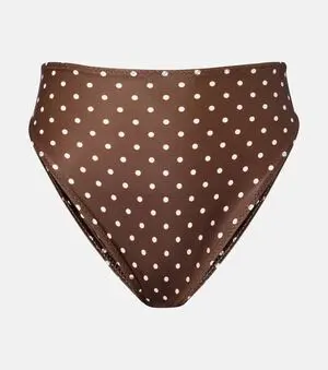 SAME Polka-dot High-rise Bikini Bottoms - Brown