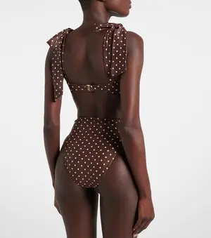 SAME Polka-dot High-rise Bikini Bottoms - Brown