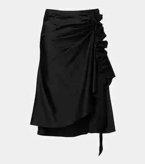 Alexander McQueen Gathered Asymmetric Midi Skirt
