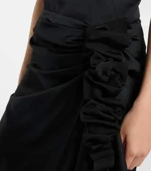 Alexander McQueen Gathered Asymmetric Midi Skirt
