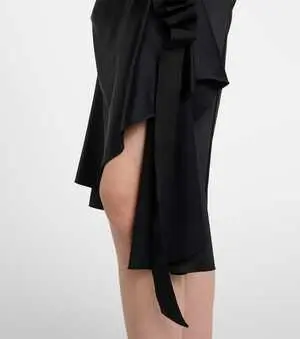 Alexander McQueen Gathered Asymmetric Midi Skirt