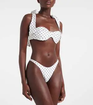 SAME Polka-dot Bikini Top - White