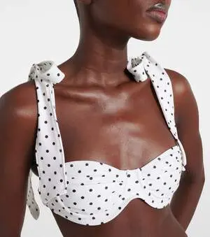SAME Polka-dot Bikini Top - White
