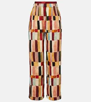 ALEMAIS Alémais X Lrnce Marjorelle Printed Linen And Silk Palazzo Pants Multicoloured