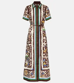 ALEMAIS Alémais Maroc Printed Linen Shirt Dress - Multicoloured