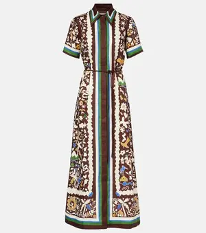 ALEMAIS Alémais Maroc Printed Linen Shirt Dress - Multicoloured