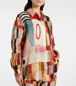 ALEMAIS Alémais X Lrnce Marjorelle Printed Linen And Silk Shirt