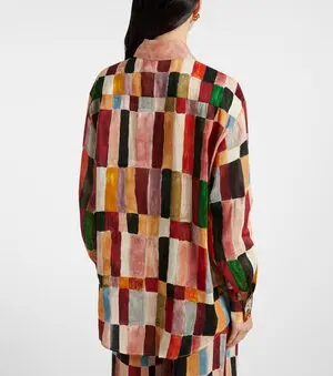 ALEMAIS Alémais X Lrnce Marjorelle Printed Linen And Silk Shirt - Multicoloured