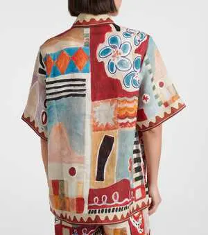 ALEMAIS X Lrnce Michelle Printed Linen Shirt - Multicoloured