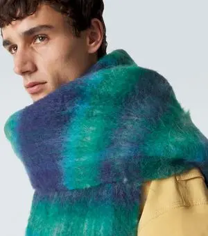 Acne Studios Fringed Plaid Mohair-blend Scarf