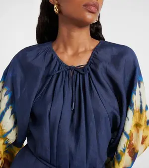 ALEMAIS Alémais Martine Printed Ramie Minidress - Blue