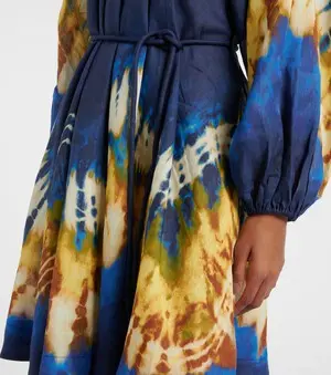ALEMAIS Alémais Martine Printed Ramie Minidress - Blue