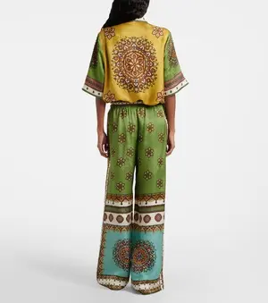 ALEMAIS Alémais Contina Jacquard Palazzo Pants - Multicoloured