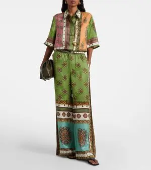 ALEMAIS Alémais Contina Jacquard Palazzo Pants - Multicoloured