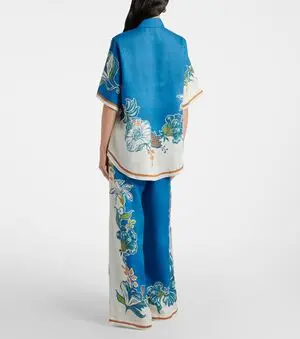 ALEMAIS Alémais Luda Floral Linen Palazzo Pants