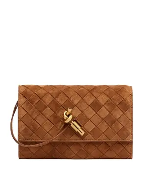 Bottega Veneta Andiamo Intrecciato Mini Pouch Brown