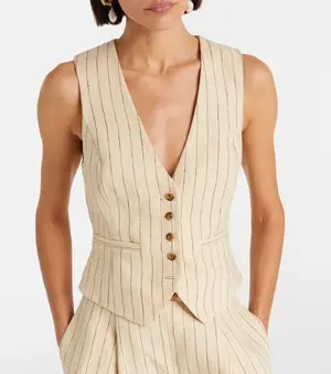Zimmermann Striped Linen Vest - Beige