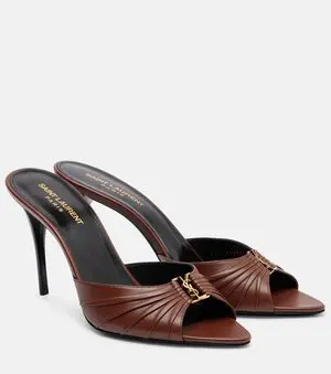 Saint Laurent Babylone Mules - Brown