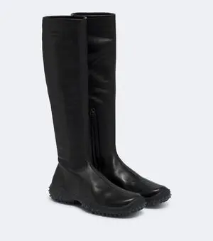 Miu Miu Leather Knee-high Boots - Black