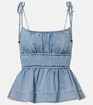 Zimmermann Wanderlust Denim Top - Blue