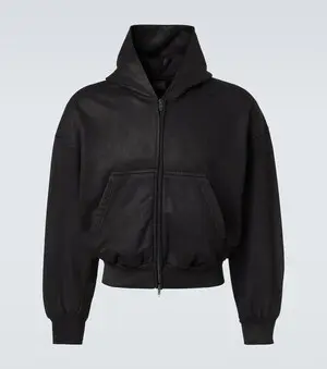 Balenciaga Cotton Jersey Zip-up Hoodie - Black