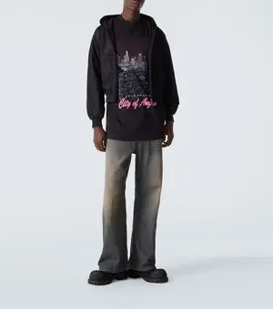 Balenciaga Cotton Jersey Zip-up Hoodie
