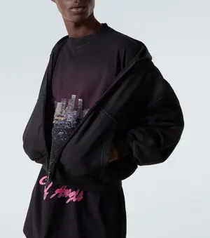 Balenciaga Cotton Jersey Zip-up Hoodie