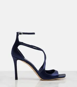 JIMMY CHOO Azia 95 Satin Sandals - Blue