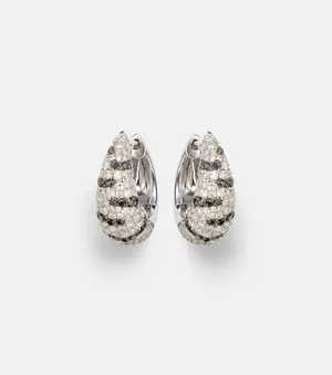 Yvonne Léon Zebre 18kt White Gold Hoop Earrings With Diamonds - Silver