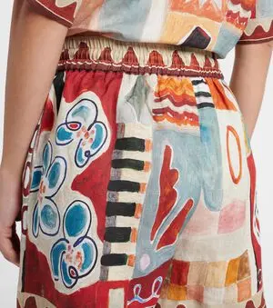 ALEMAIS X Lrnce Michelle Printed Linen Bermuda Shorts