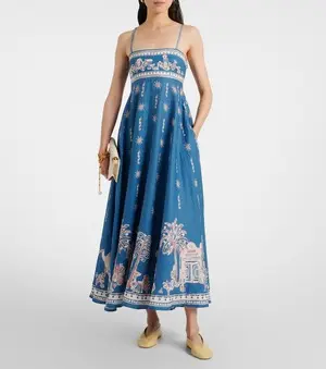 ALEMAIS Acacia Printed Linen Maxi Dress