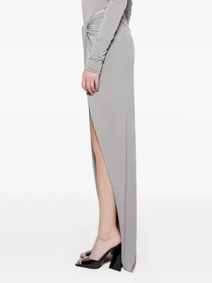 LAQUAN SMITH Knotted Slit Maxi Skirt