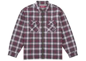 Supreme Thermal Lined Zip Up Flannel Shirt