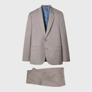Paul Smith The Soho Tailored-fit Grey And Pink Pinstripe Wool Suit - Brown