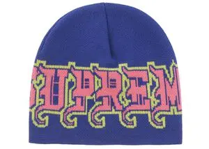 Supreme New Era Outline Beanie - Navy Blue