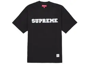 Supreme Collegiate Appliqué Short Sleeve Top - Black