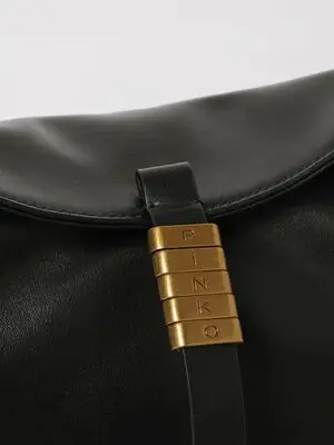 Pinko Mini Leather Saddle Bag - Black