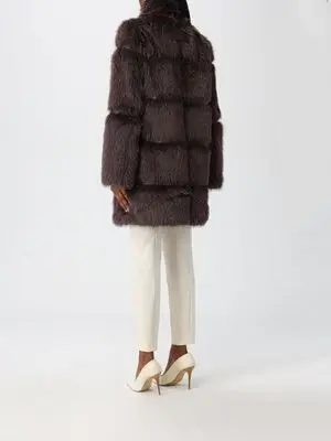 Patrizia Pepe Fur Coat - Brown