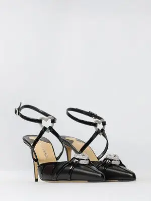 Mach & Mach Pointed Toe Pumps With Strappy Detailing
