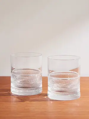 Ralph Lauren Remy Double Old Fashioned Crystal Glasses Set Of Two - Colorless