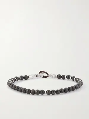 MIKIA Circle4 Sterling Silver Beaded Bracelet - Brown