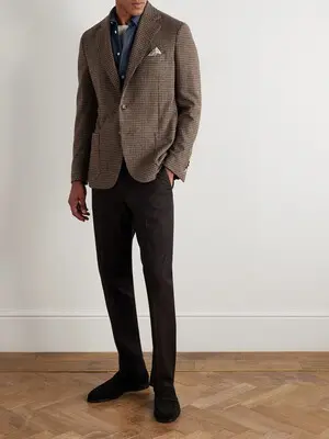 DE PETRILLO Posillipo Houndstooth Wool-tweed Blazer