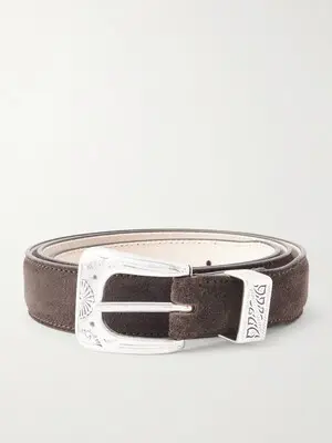 DRAKE'S 2.5cm Suede Belt - Brown