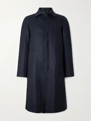 DE PETRILLO Ruffo Wool And Cashmere-blend Coat - Blue