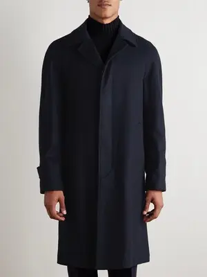 DE PETRILLO Ruffo Wool And Cashmere-blend Coat - Blue