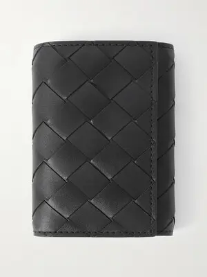 Bottega Veneta Intrecciato Leather And Silver-tone Key Holder Case - Black
