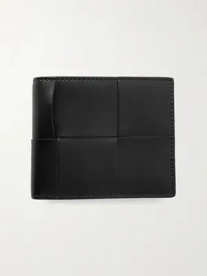 Bottega Veneta Intrecciato Leather Billfold Wallet - Black